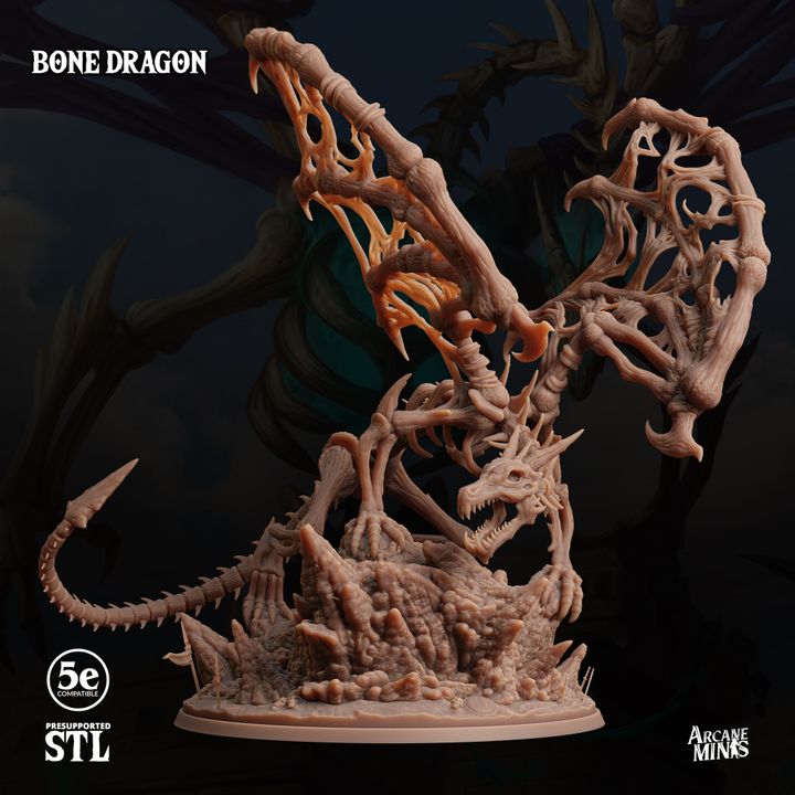 3D Printable Bone Dragon by Sordane Publishing