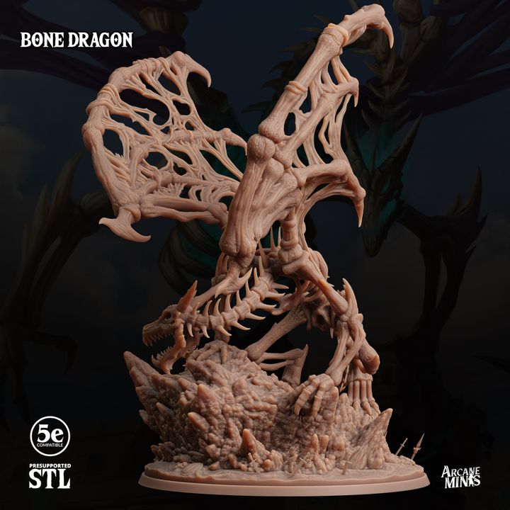 3D Printable Bone Dragon by Sordane Publishing