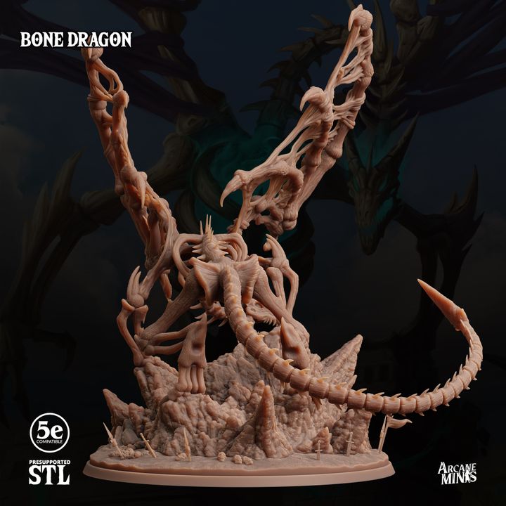 3D Printable Bone Dragon by Sordane Publishing
