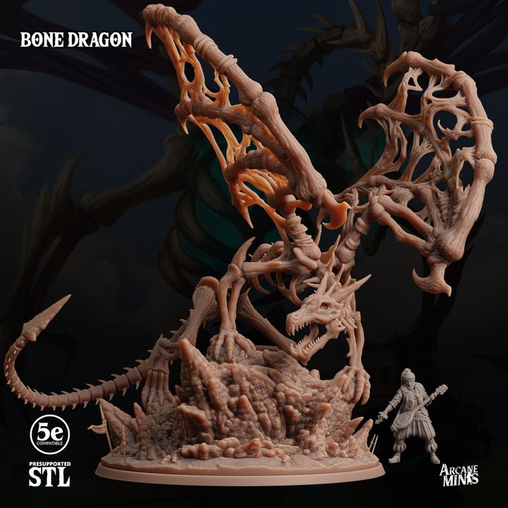 3D Printable Bone Dragon by Sordane Publishing