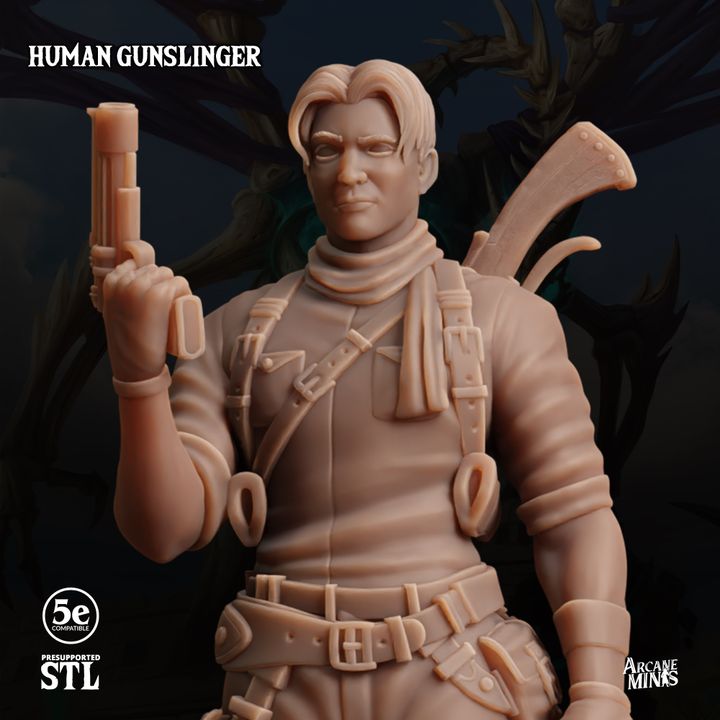 3D Printable Human Gunslinger by Sordane Publishing