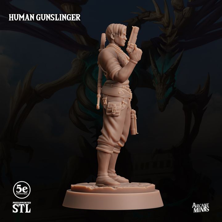 3D Printable Human Gunslinger by Sordane Publishing