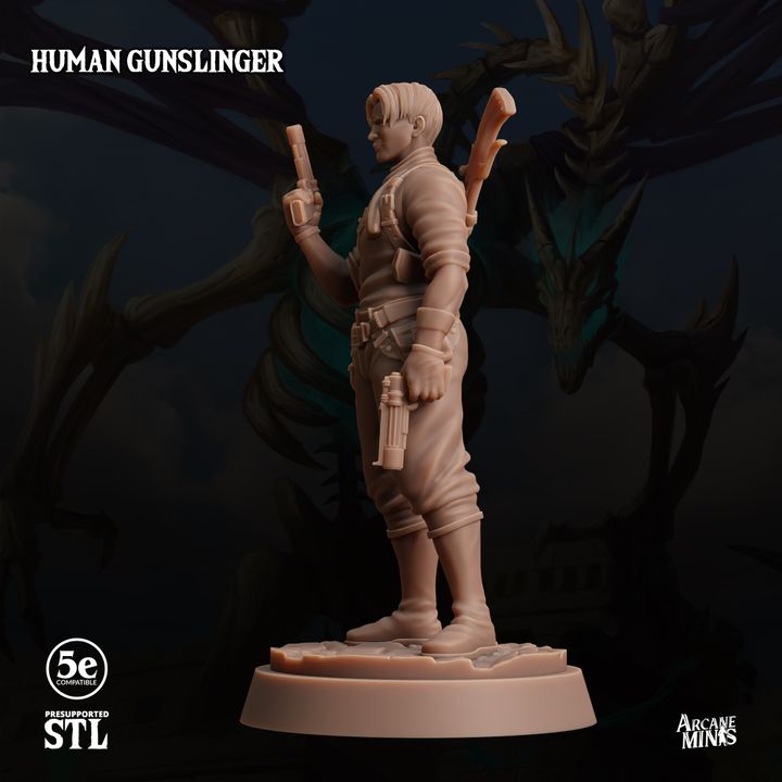 3D Printable Human Gunslinger by Sordane Publishing