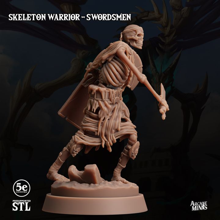 3D Printable Skeleton Warrior - Swordsmen by Sordane Publishing