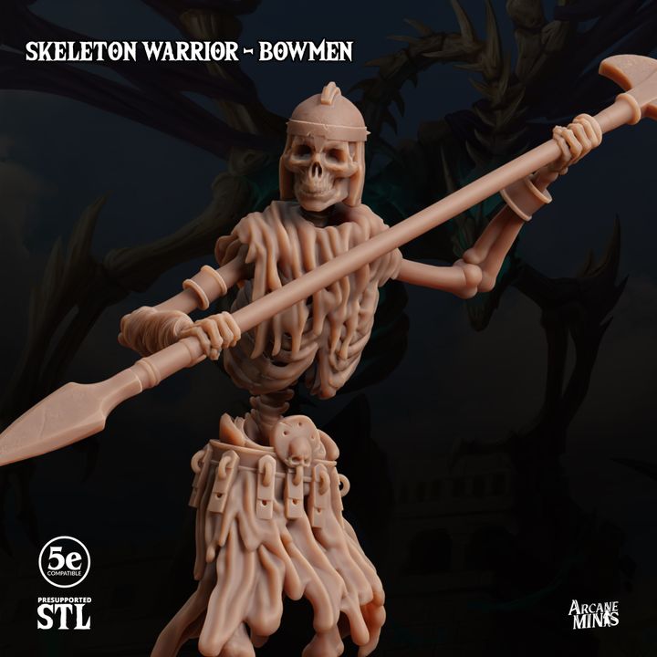 3D Printable Skeleton Warrior - Spearmen by Sordane Publishing