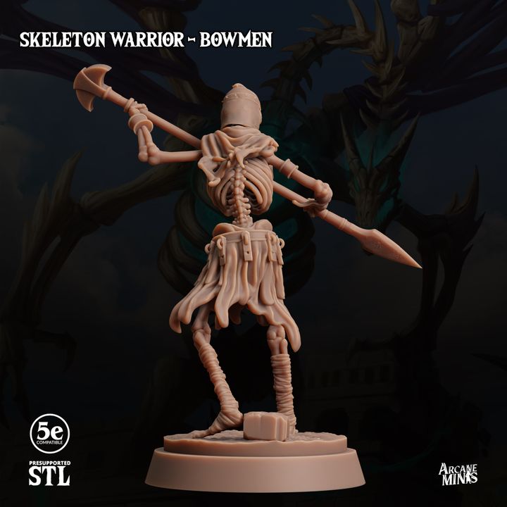 3D Printable Skeleton Warrior - Spearmen by Sordane Publishing