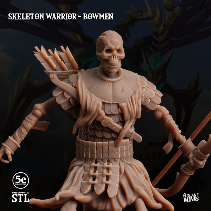3D Printable Skeleton Warrior - Bowmen by Sordane Publishing