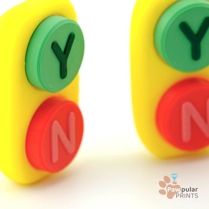 3D Printable The Yes/No Button, Multi-Clicker - Fidget Keychain ...