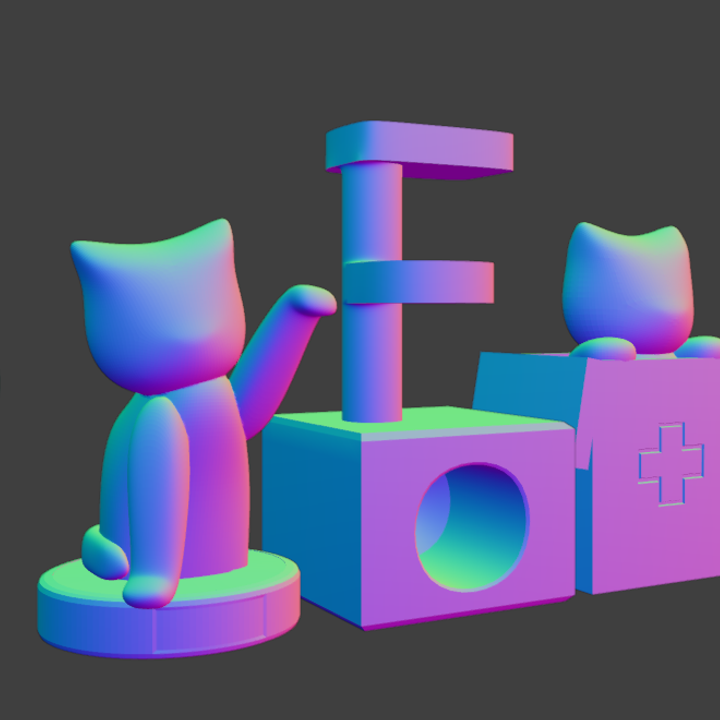 3D Printable Cat Chess by Mark