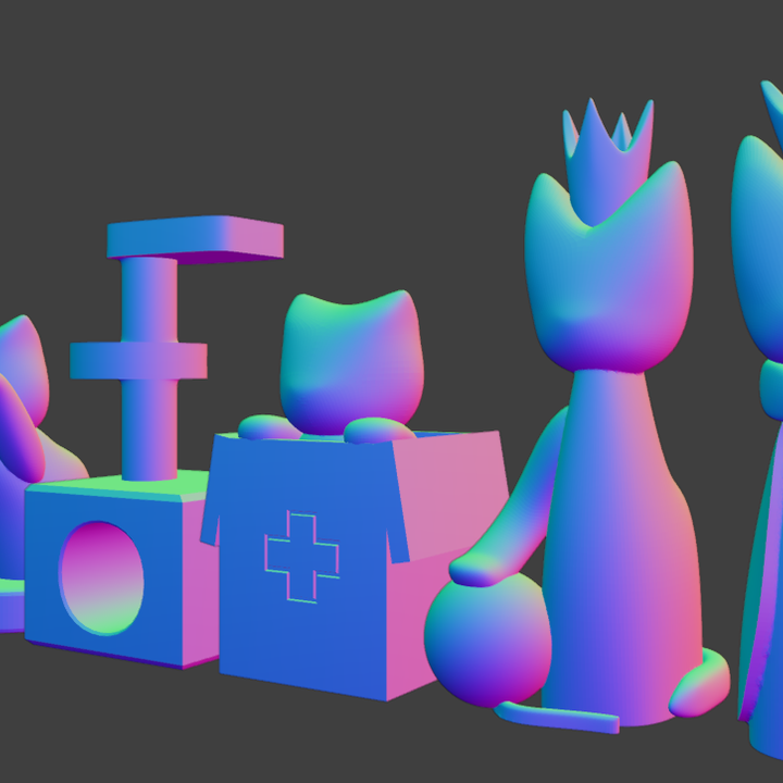 3D Printable Cat Chess by Mark
