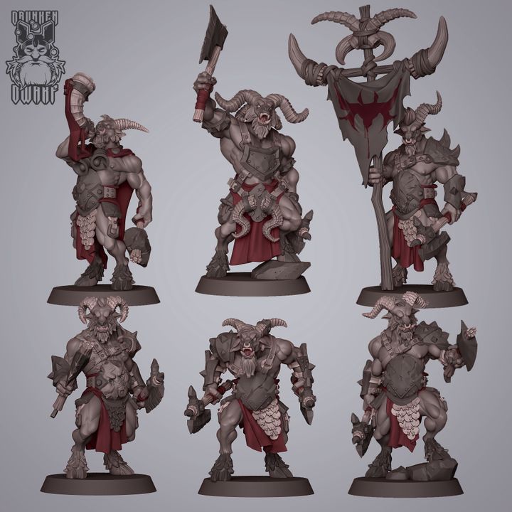 3D Printable Goatmen by DrunkenDwarf