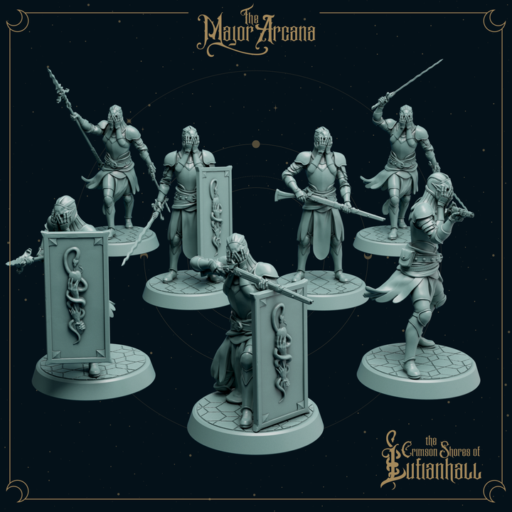 3D Printable Crimson Guard - Knights, Fighter, Construct - 16 Miniature ...