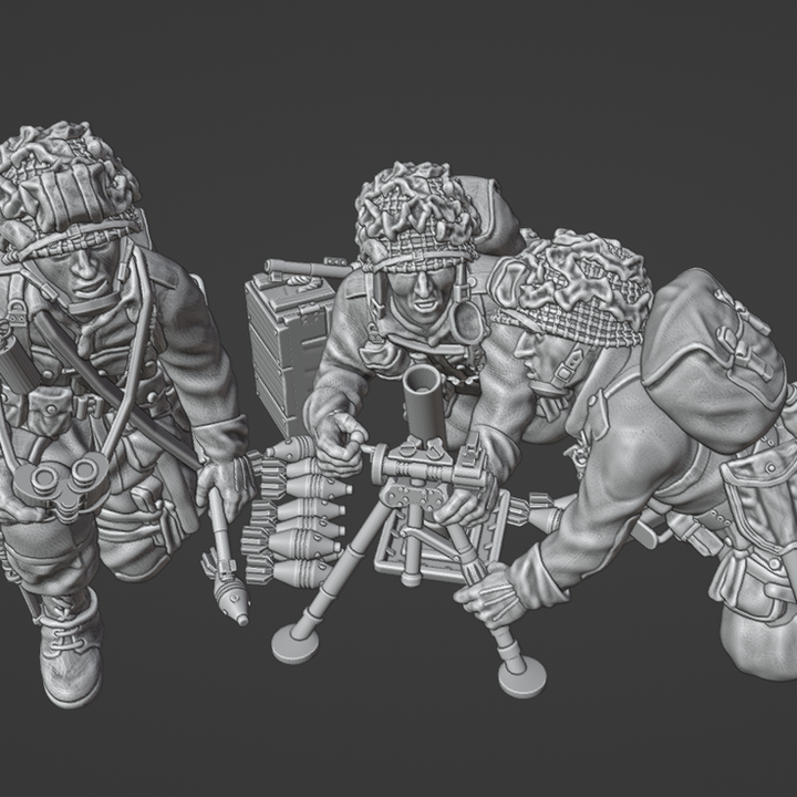 3D Printable 28mm US paratroopers, M2 Light Mortar and crew by Colonel ...