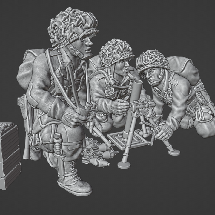 3D Printable 28mm US paratroopers, M2 Light Mortar and crew by Colonel ...