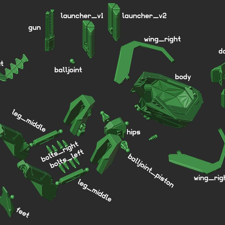 3D Printable WRAITH mech by Kmech