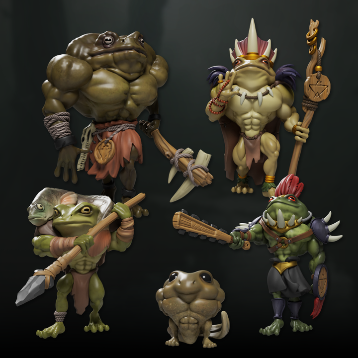 3D Printable Tribal frogfolk pack by Built Bird