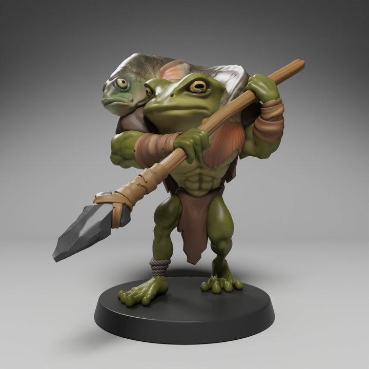 3D Printable Frogfolk Spearman by Built Bird