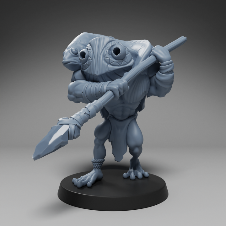 3D Printable Frogfolk Spearman by Built Bird