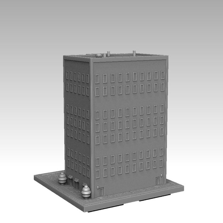 3D Printable SimCity 2000 Condominium 1 by Sharedog Miniatures