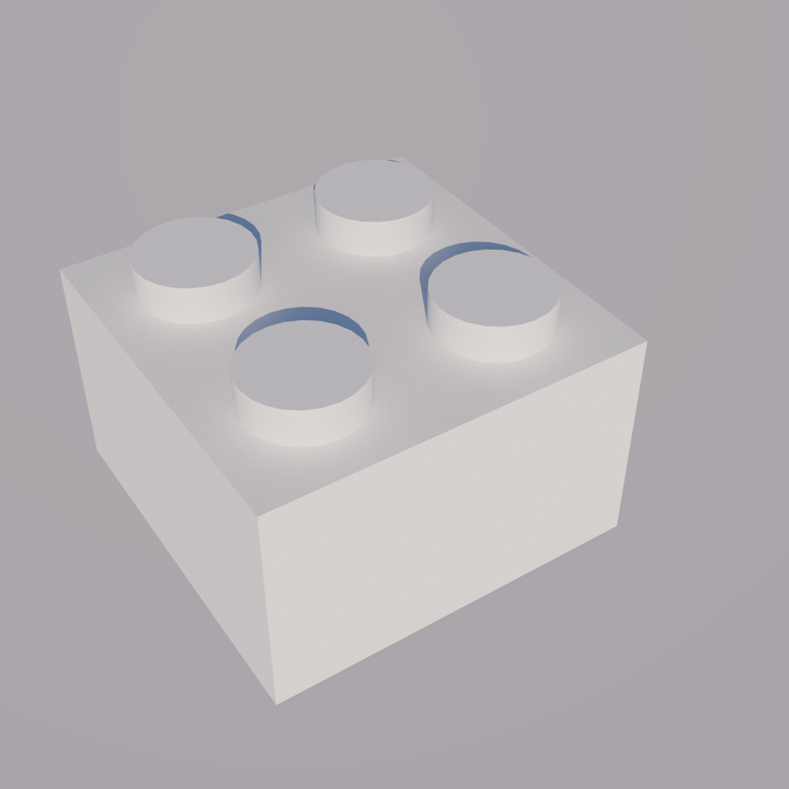 3D Printable LEGO Brick - 2X2 by VLAD-MARIUS