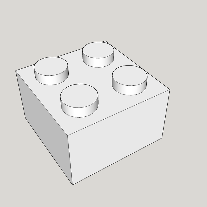 3D Printable LEGO Brick - 2X2 by VLAD-MARIUS