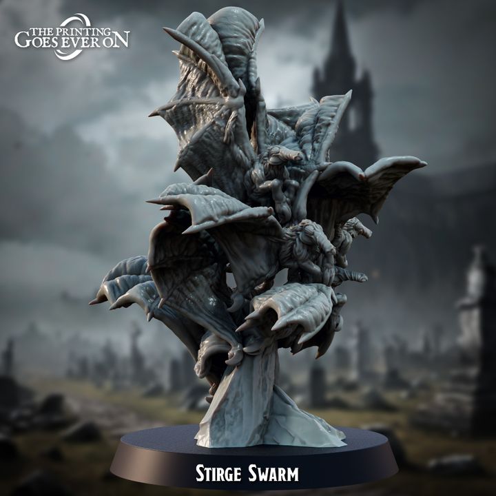 3D Printable Stirge Swarm - Presupported by The Printing Goes Ever On