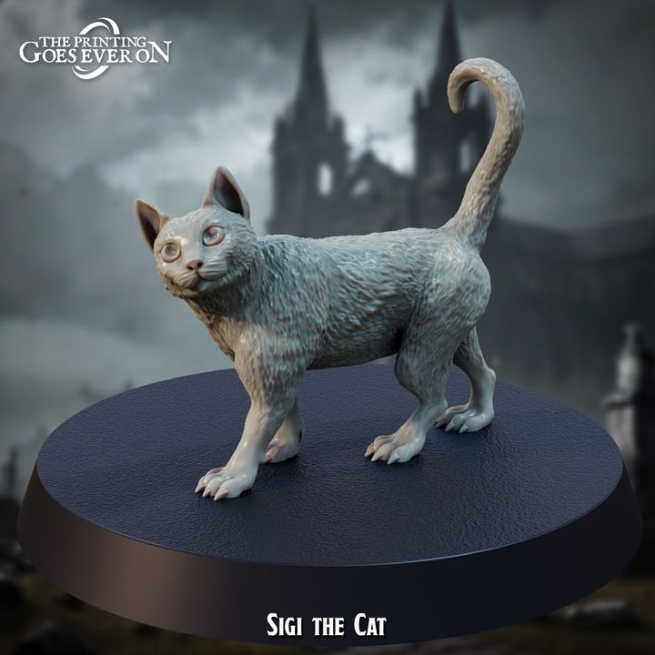 3D Printable Sigi the Cat - Presupported by The Printing Goes Ever On