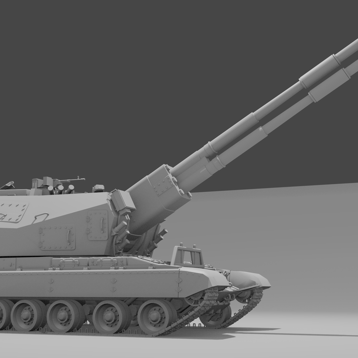 3D Printable 2S35 Koalitsiya SV Prototypes with 2 barrels by The ...