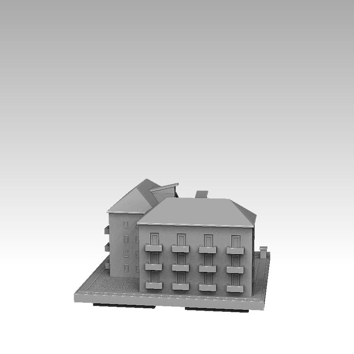 3D Printable SimCity 2000 Apartments 4 by Sharedog Miniatures