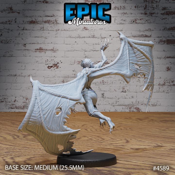 3D Printable Great Vampire Flying / Undead Winged Monster Warrior ...