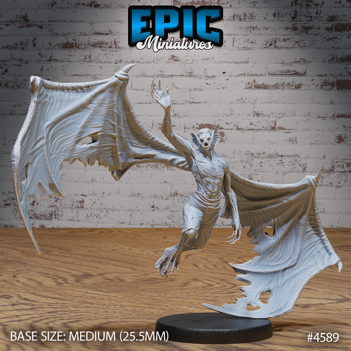 3D Printable Great Vampire Flying / Undead Winged Monster Warrior ...