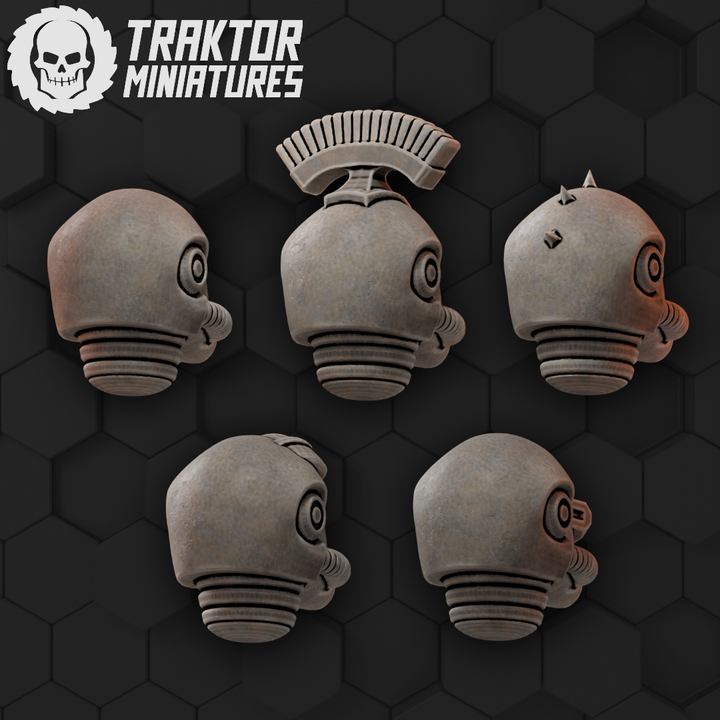 3D Printable Mk Hex Perfidus Helmets by Traktor Miniatures