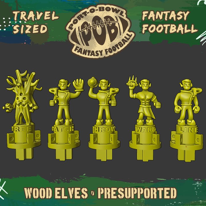 3D Printable Port-O-Bowl: Travel-sized Fantasy Football Wood Elves Team ...