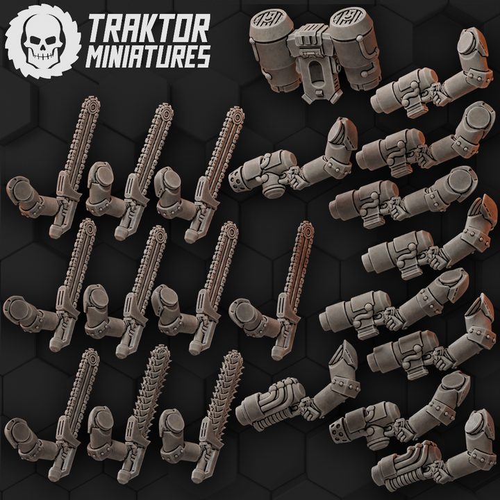 3D Printable Mk Hex Perfidus Striker Weapons by Traktor Miniatures