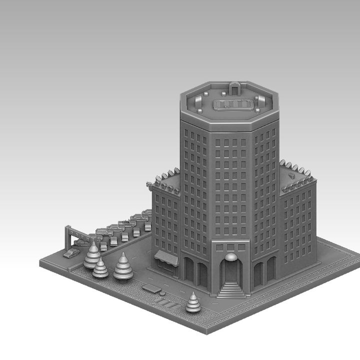 3D Printable SimCity 2000 Apartment Tower by Sharedog Miniatures