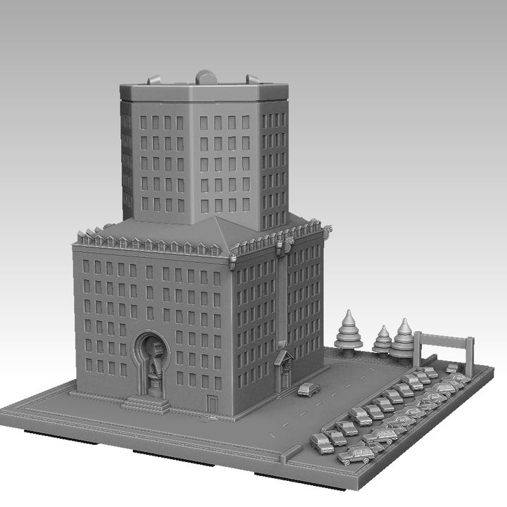 3D Printable SimCity 2000 Apartment Tower by Sharedog Miniatures