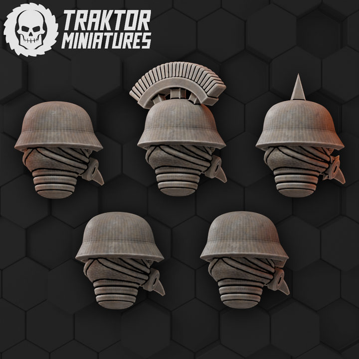 3D Printable Mk Hex Warcrow Helmets by Traktor Miniatures