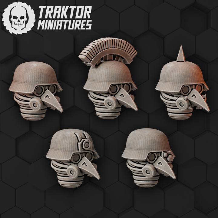 3D Printable Mk Hex Warcrow Helmets by Traktor Miniatures