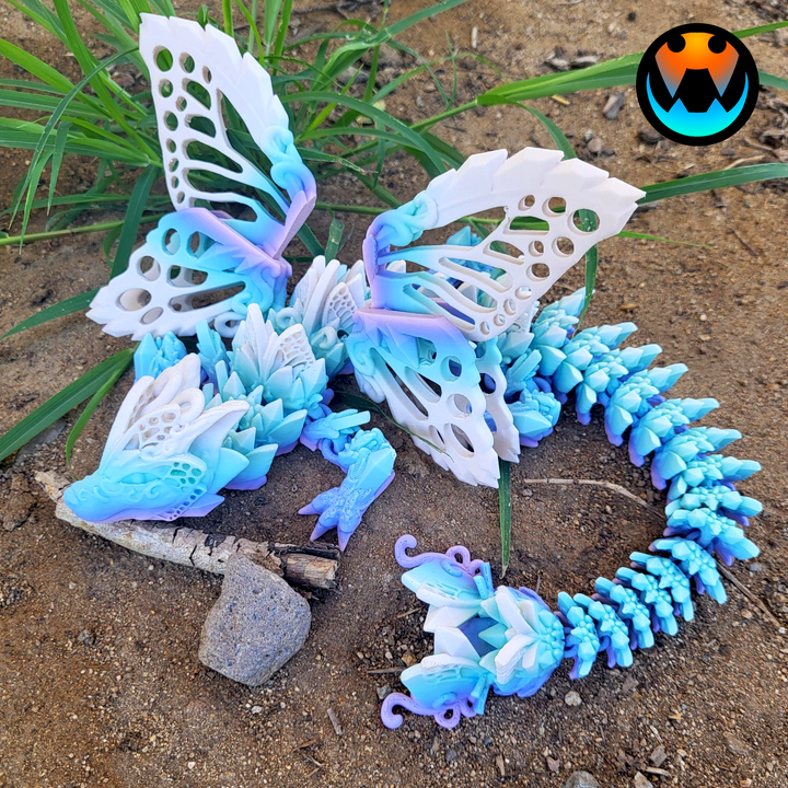 3D Printable Fae Wolf Dragon by Cinderwing3D