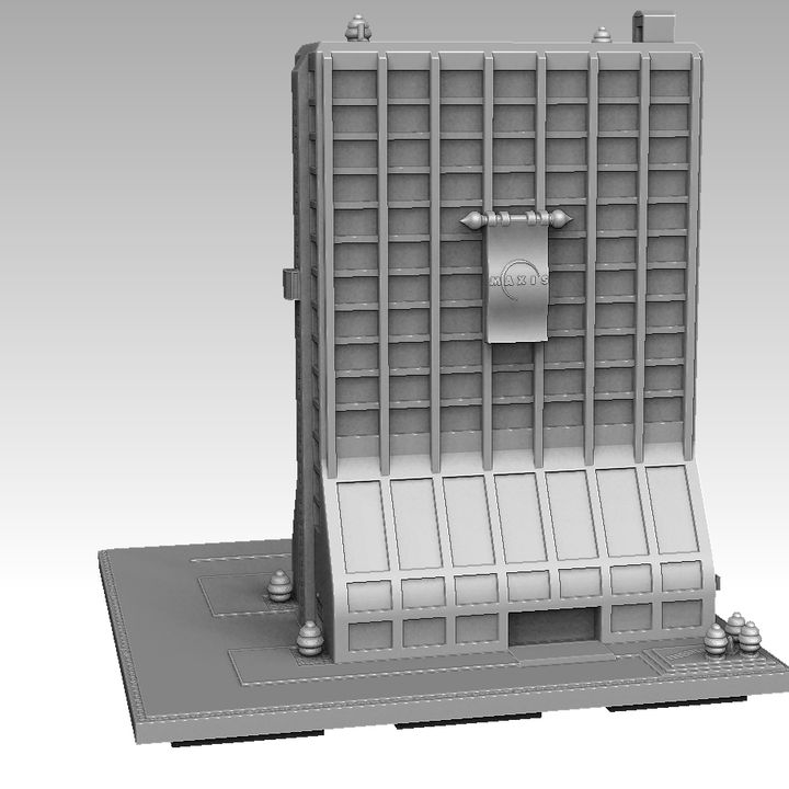 3D Printable SimCity 2000 Apartment Tower by Sharedog Miniatures