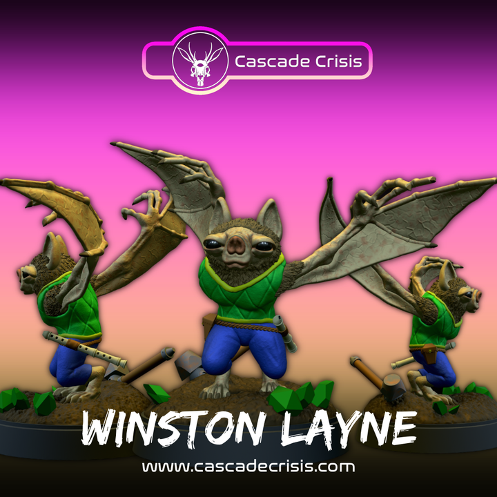 3D Printable Winston Layne - Batfolk Bard (28mm & Display Size) by ...