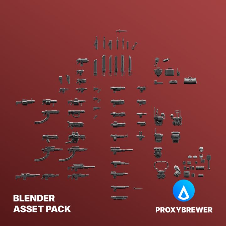 3D Printable ProxyBrewer Blender Asset Pack by ProxyBrewer
