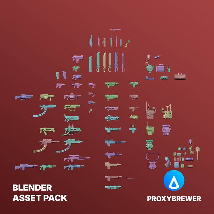 3D Printable ProxyBrewer Blender Asset Pack by ProxyBrewer