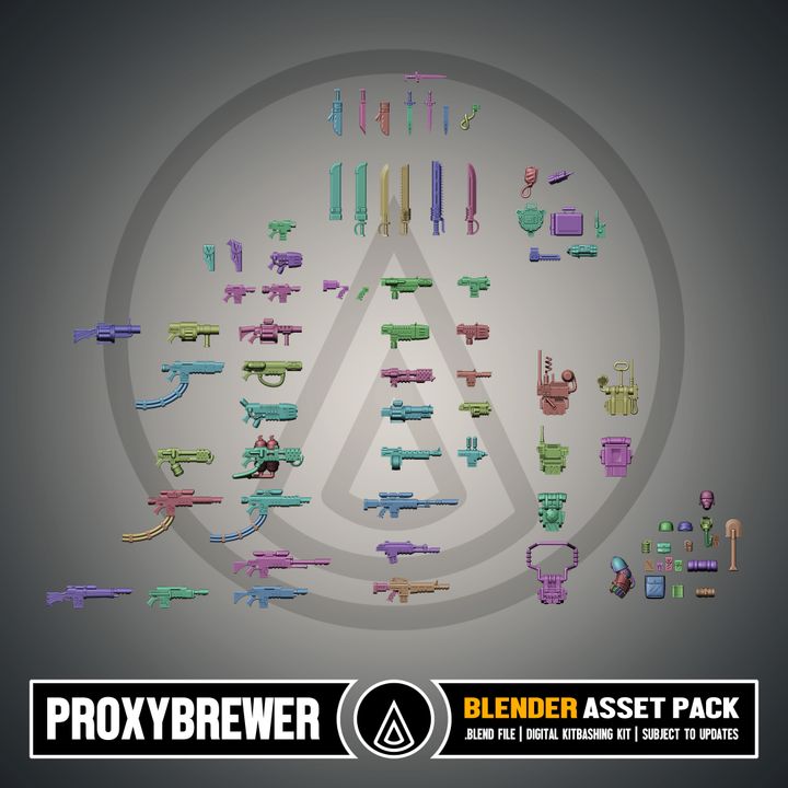 3D Printable ProxyBrewer Blender Asset Pack by ProxyBrewer