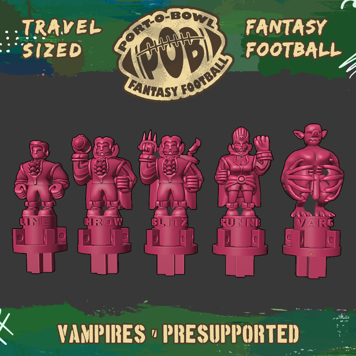 3D Printable Port-O-Bowl: Travel-sized Fantasy Football Vampires Team ...