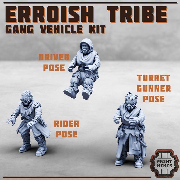 3D Printable Erroish Tribe - Gang Vehicle Kit by Print Minis