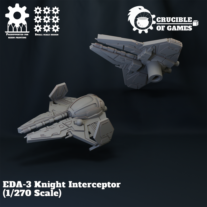 3D Printable EDA-3 Knight Interceptor by Crucible of Games