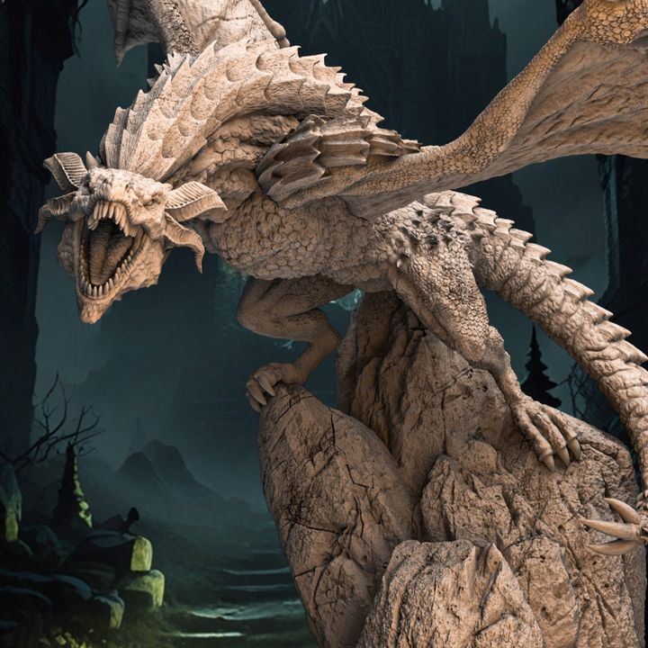 3D Printable PRE-SUPPORTED Tiamant - 32mm - DnD by RN Estudio