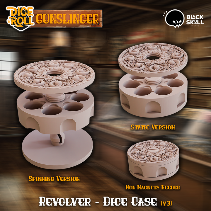 3D Printable Dice n Roll - Gunslinger - Revolver by Black Skull Studio