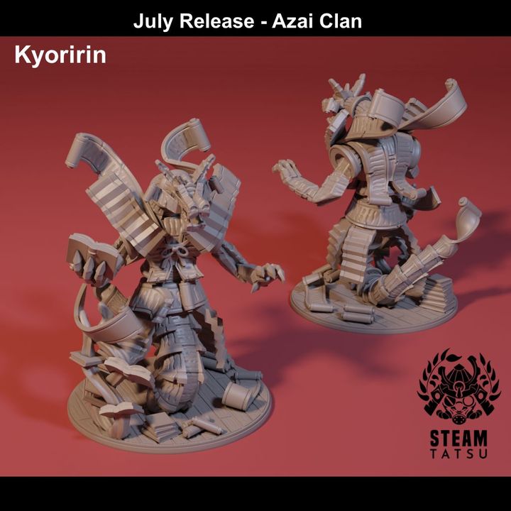 3D Printable Kyorinrin - scroll yokai by Steam Tatsu